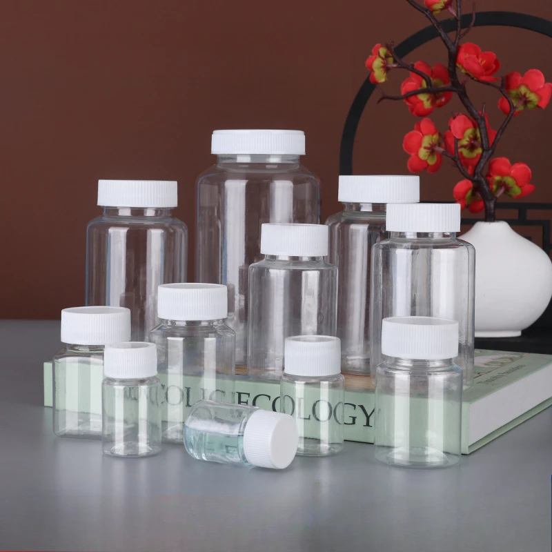 30/50/100/500ml Transparent Jar Plastic Sorting Bottle PET Wide Mouth ...
