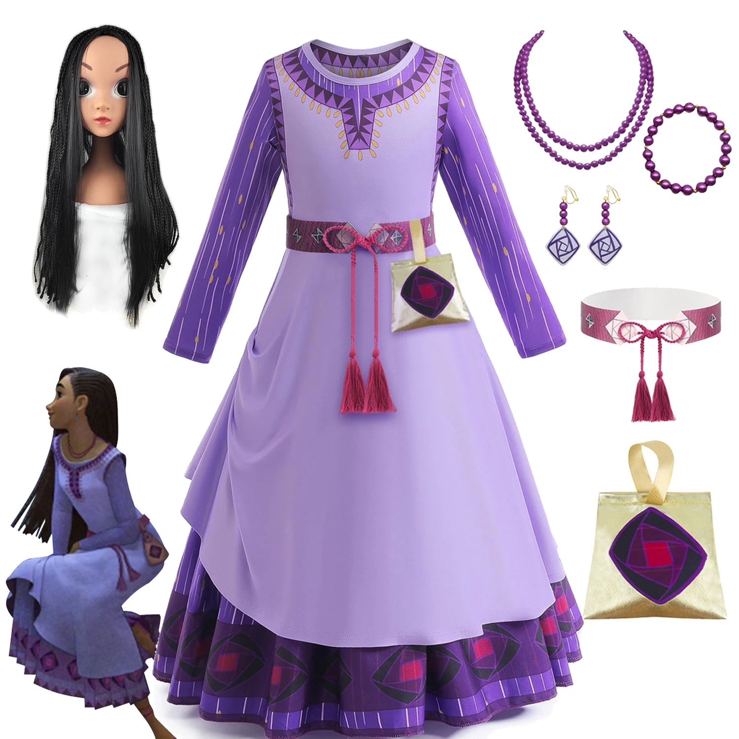 Disney-Movie-Wish-Asha-Cosplay-Costume-Asha-Princess-Purple-Long-Dress ...