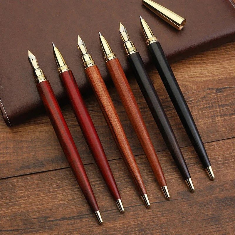 Retro-0-5mm-Simple-Sandalwood-Wooden-Fountain-Pens-Office-Signature ...