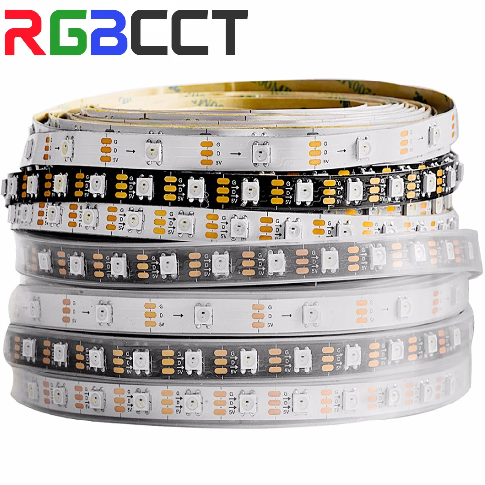 WS2812B LED Strip Light WS2812 RGB IC Individually Addressable 30 60 ...