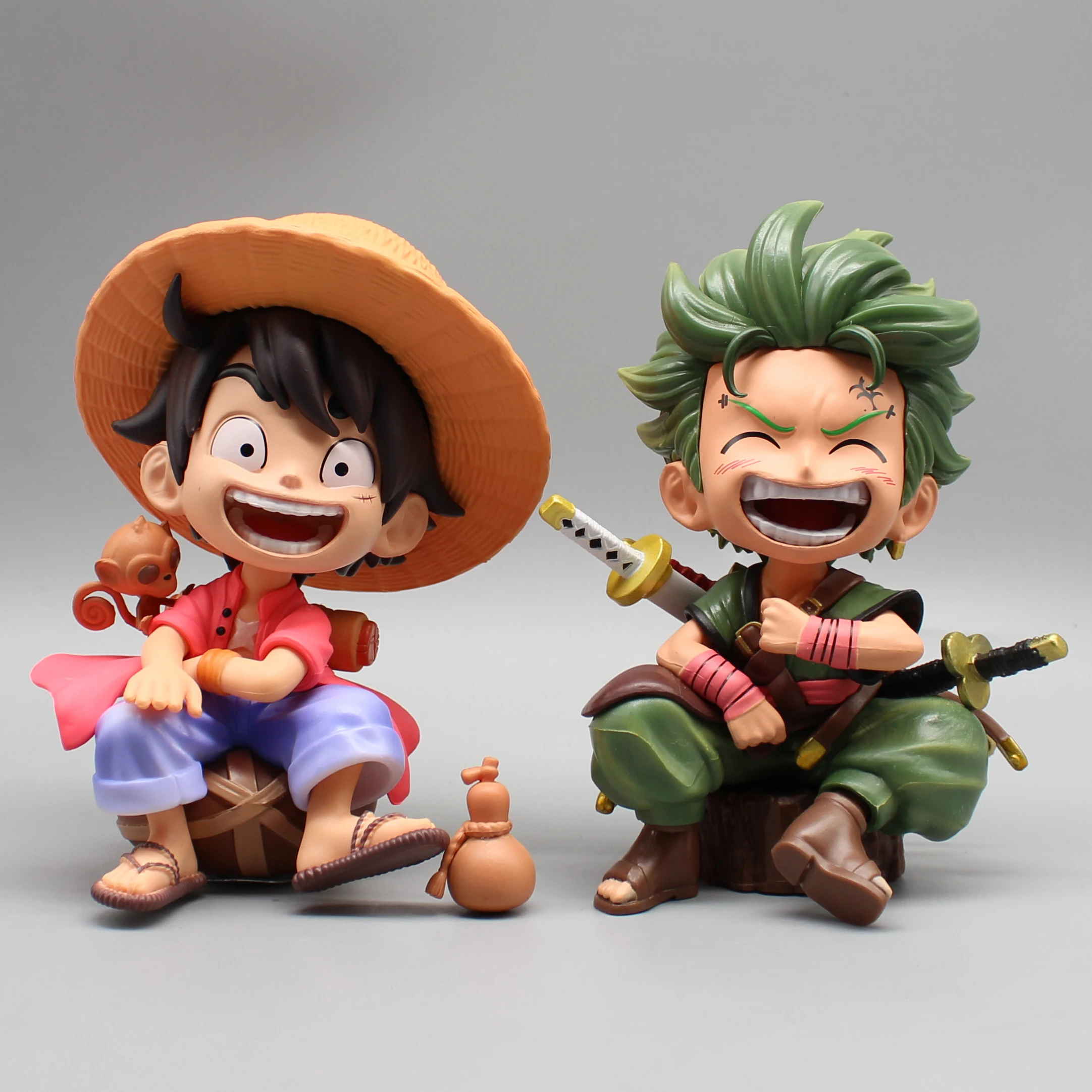 15cm-One-Piece-Sitting-Luffy-Pink-Open-Eyes-Laughing-Monkey-Gk-Hand ...