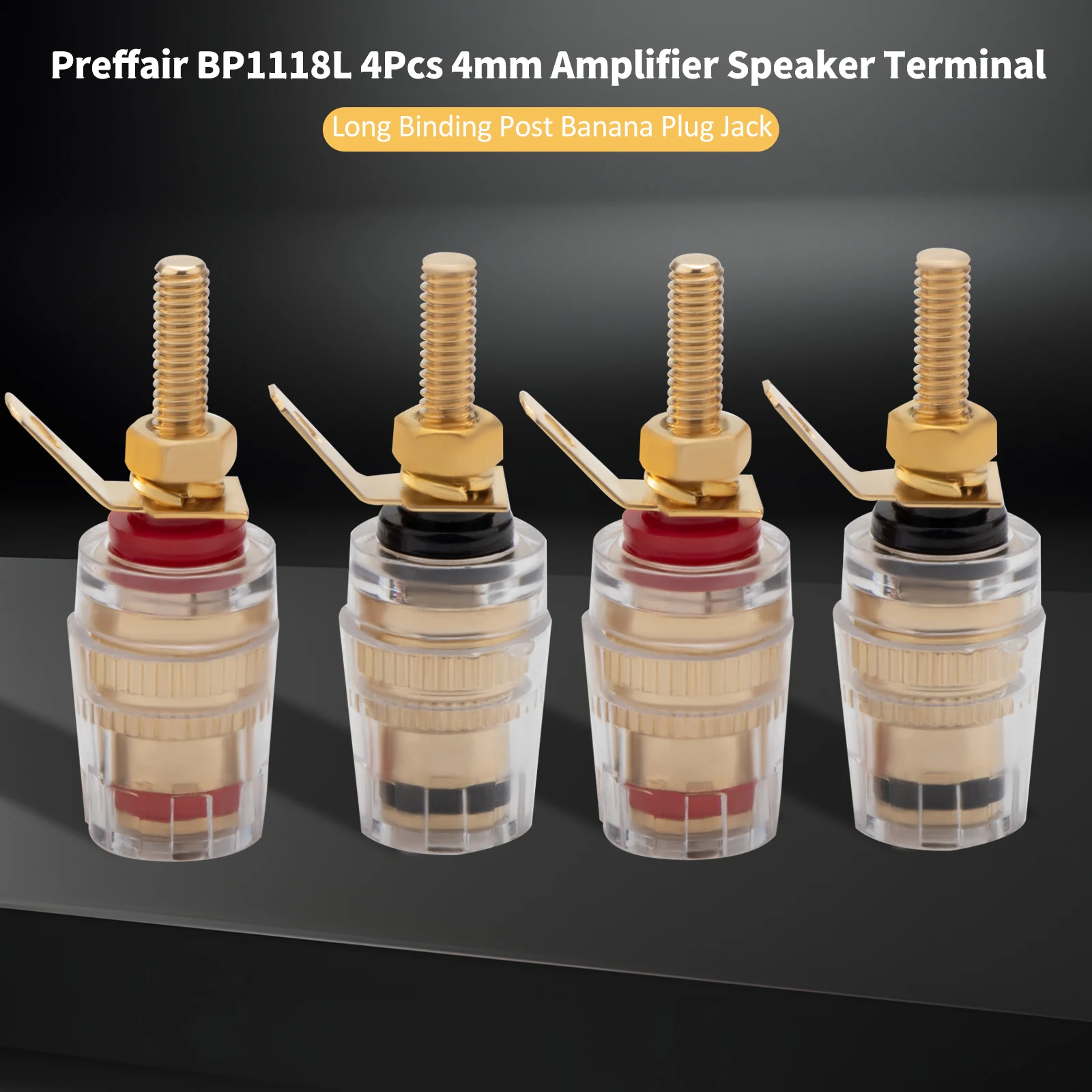 Gold plated Banana Socket Binding Posts Plug Power Amplifier 4mm ...
