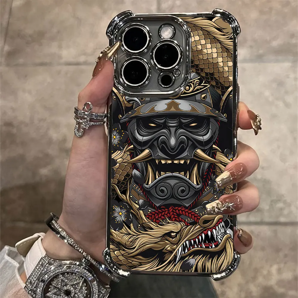 Ghost-Faced Samurai Plating Phone Case for Oppo A2 Pro 5G (DDB-292X106A7)