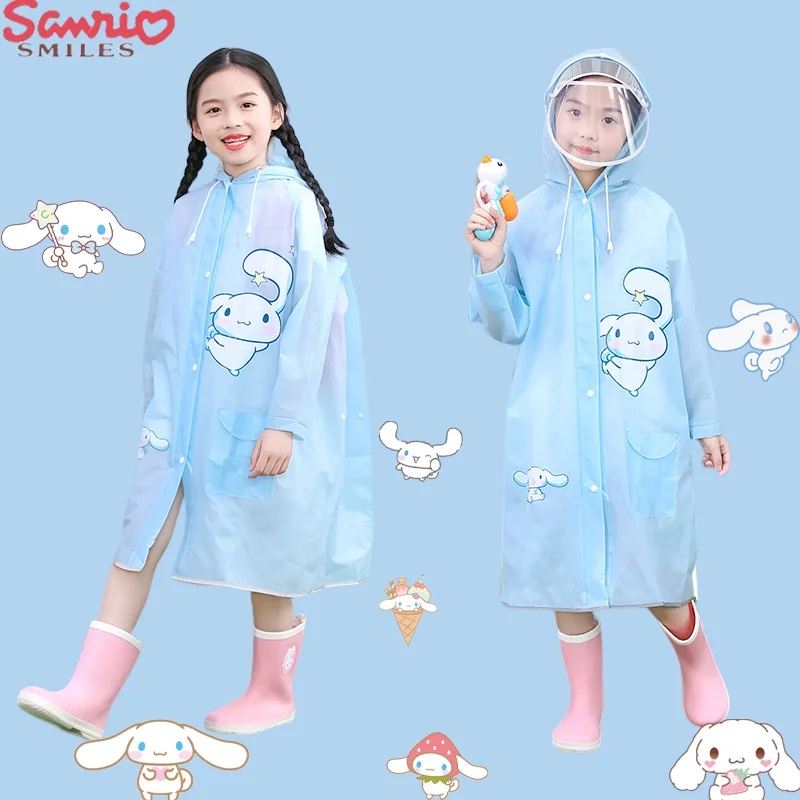 Sanrio Anime Cinnamoroll Children Raincoat Cute Kids Thickened ...