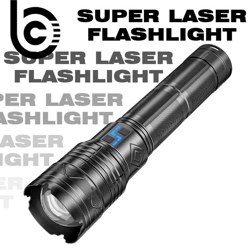 Super Bright Long Range Powerful LED Flashlight Type-C USB Rechargeable ...