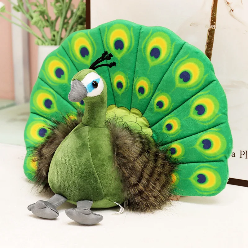 25cm-Lifelike-Peacock-Plush-Toy-Lovely-Screen-opened-Peacock-Plushie ...