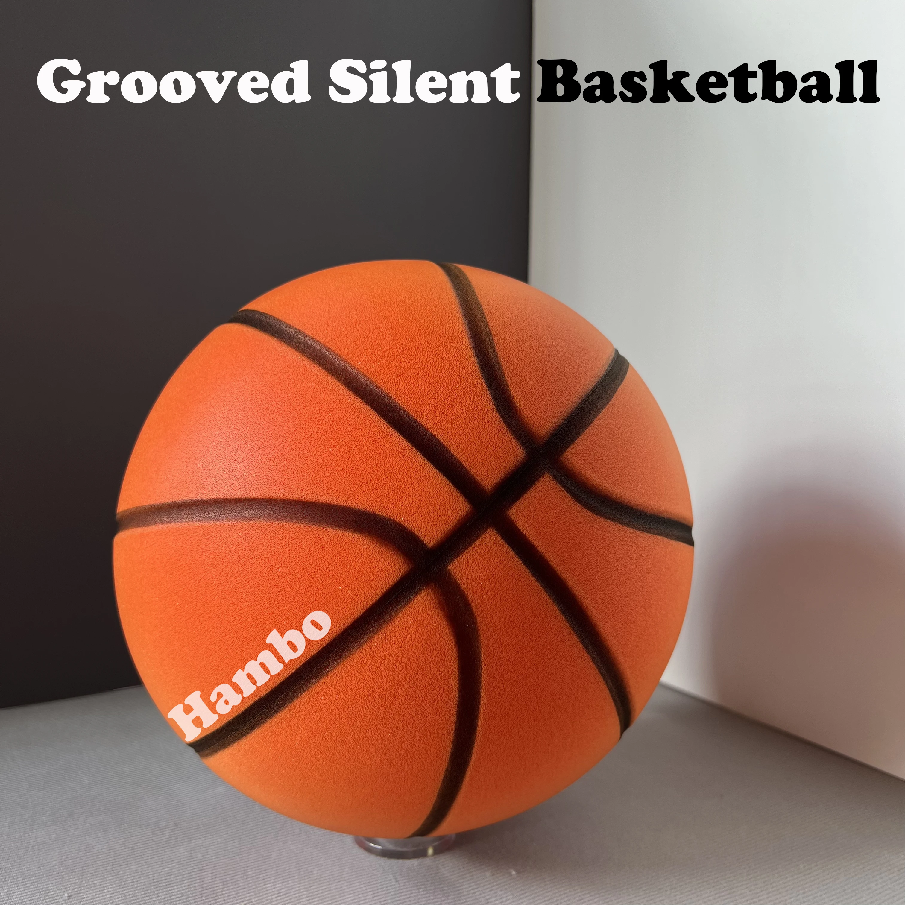 Grooved-Silent-Basketball-Number-7-Airless-Foam-Basketball-Indoor ...