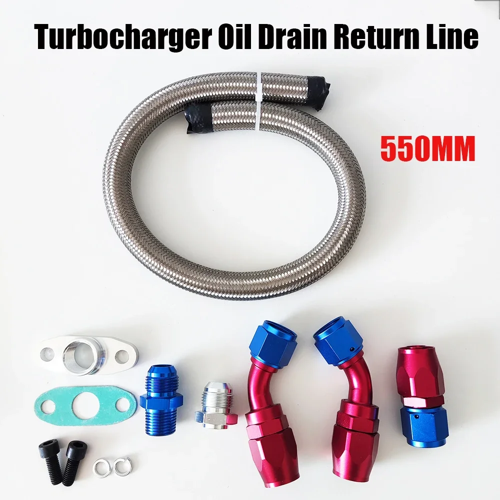 AN10 Oil Feed Line Oil Drain Return Line Complete Kit for T3 T4 T3/T4 ...