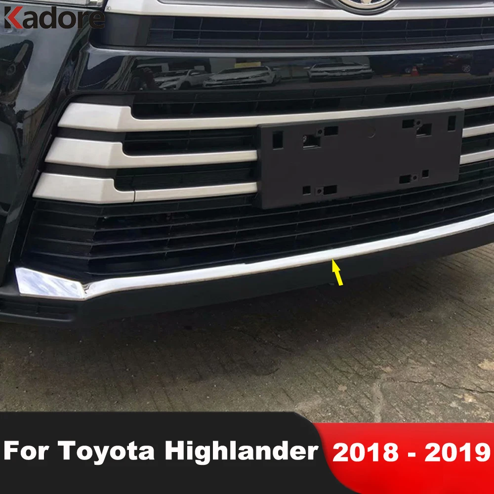 For-Toyota-Highlander-2018-2019-ABS-Chrome-Car-Front-Bottom-Bumper ...