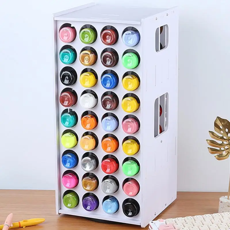 72 Slots Paint Organizer 360 Degree Rotating Vertical Paint Rack Multi ...