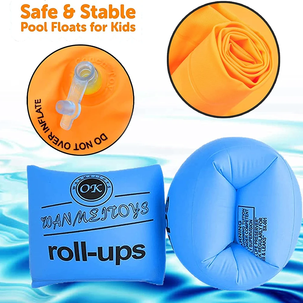 Adults-Kids-Swimming-Arm-Rings-Inflatable-Arm-Float-Safety-Swimming ...