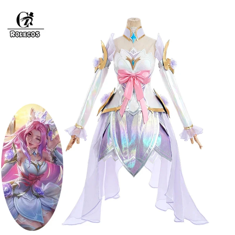 ROLECOS-traje-de-Cosplay-de-cristal-Rosa-LOL-para-mujer-conjunto-de ...
