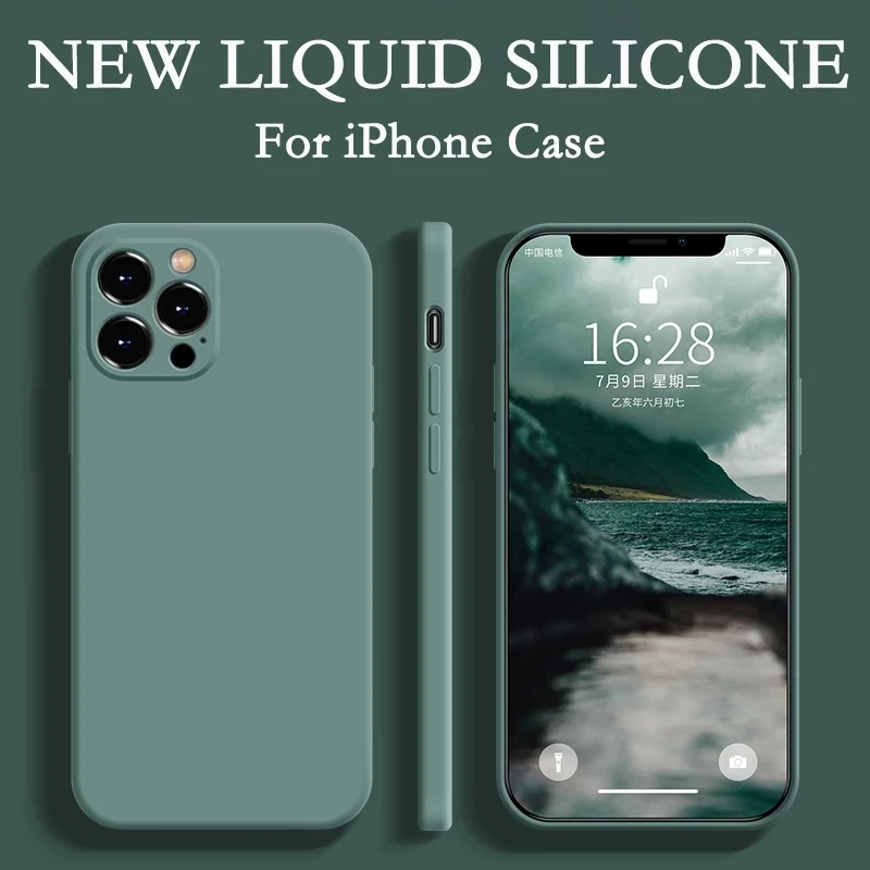 Simple Style Fashion Liquid Silica Gel Phone Case For Iphone 13 12 Mini ...