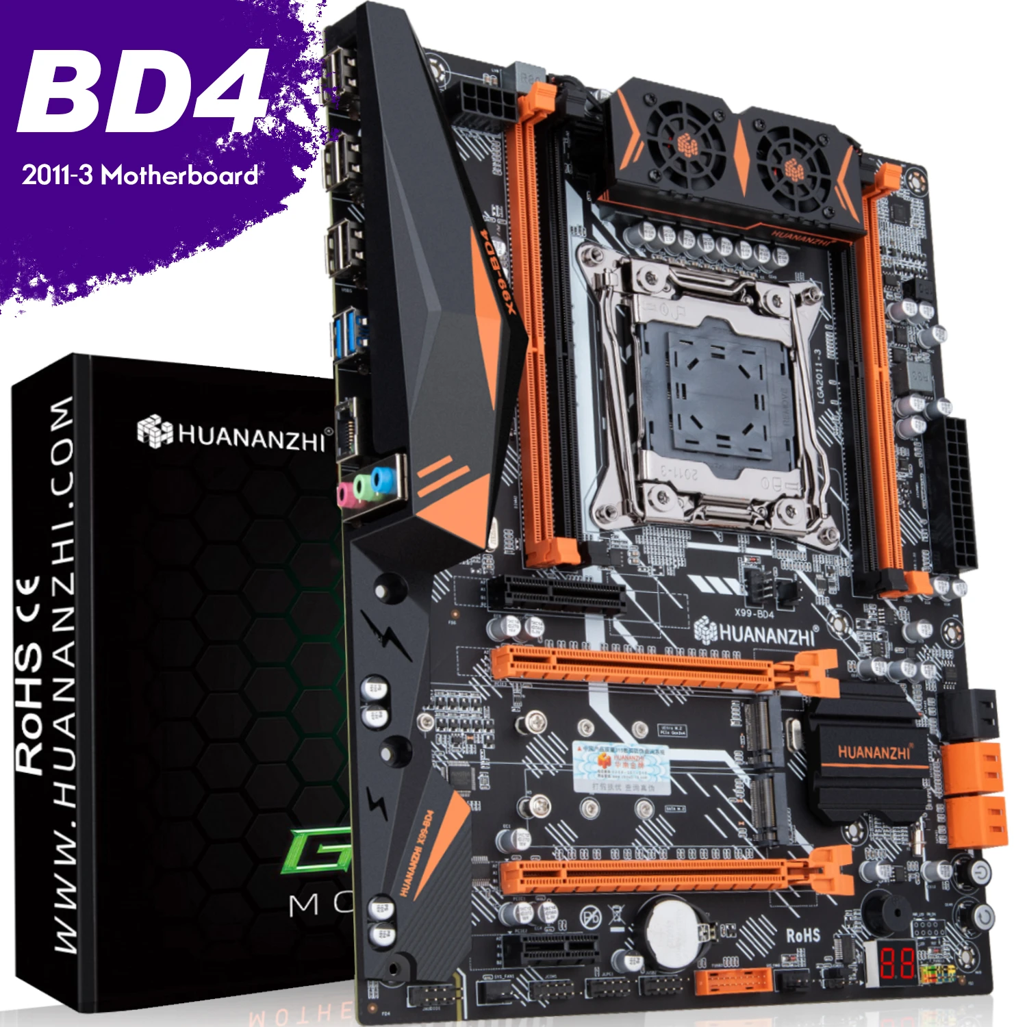 Huananzhi x99 bd4 v1.1 x99 placa-mãe intel x99 lga 2011-3 todas as ...
