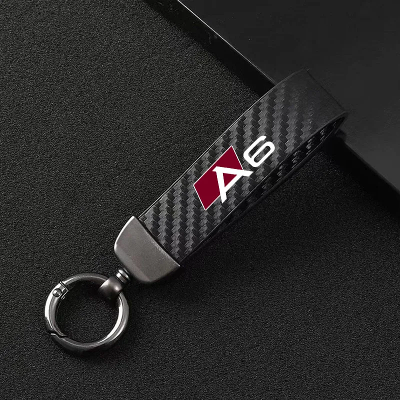 Carbon-fiber-Leather-Car-Keyring-Exquisite-Anti-lost-Car-Keychain-For ...