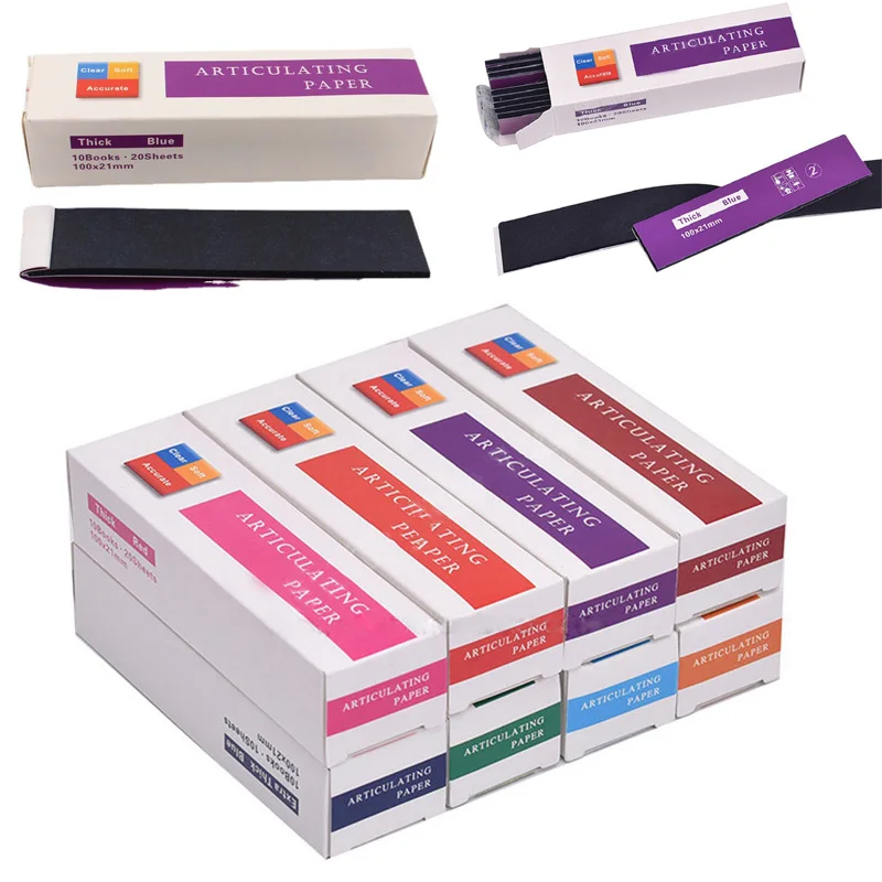 Denspay-Dental-Articulando-Papel-Thicke-Fino-Vermelho-Azul-Tiras-macias ...