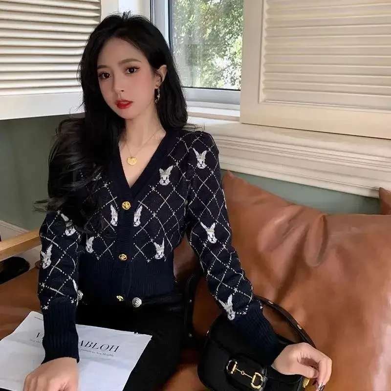 Autumn-Vintage-Argyle-Pattern-Cropped-Top-Women-s-Stylish-Fashionable ...