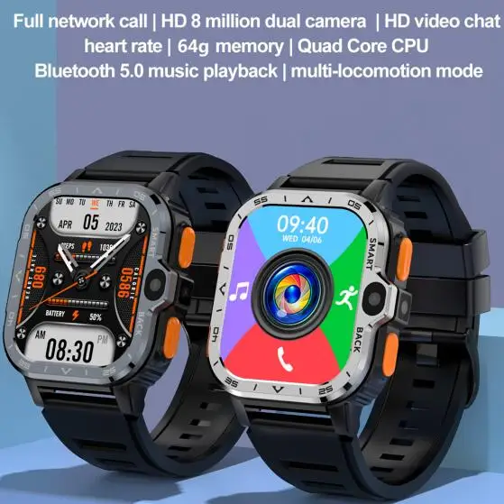 PGD 4G Android 8.1 Smart Watch 4GB RAM 64GB ROM With 800W Dual Camera ...