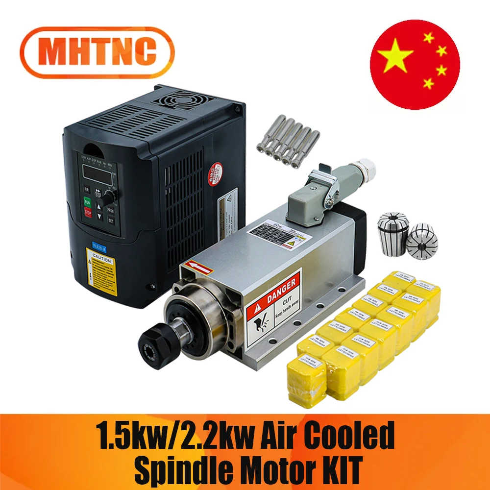 CNC Spindle 2.2kw 1.5kw 24000rpm Air Cooled Spindle Motor YL HY VFD ...