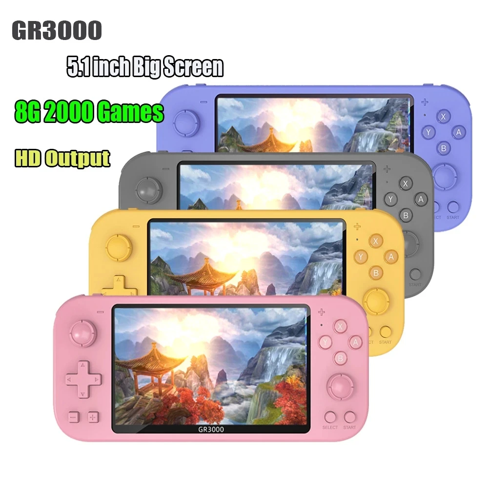 GR3000-Retro-Game-Console-5-1-Inch-Screen-Handheld-Game-Console-8G-2000 ...
