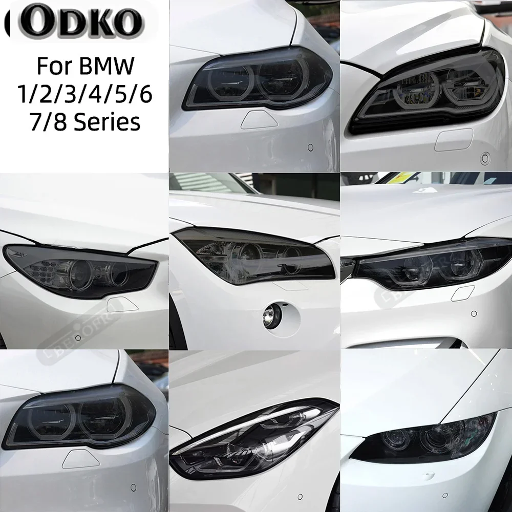 Car Headlight Tint Smoked Black Protective Film TPU Sticker For BMW F30 ...