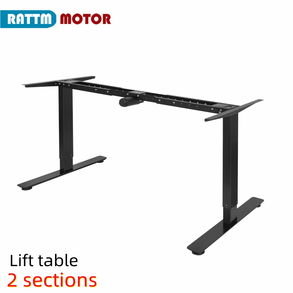 【2 Sections】Electric Adjustable Lift Table Desk White / Black Without ...