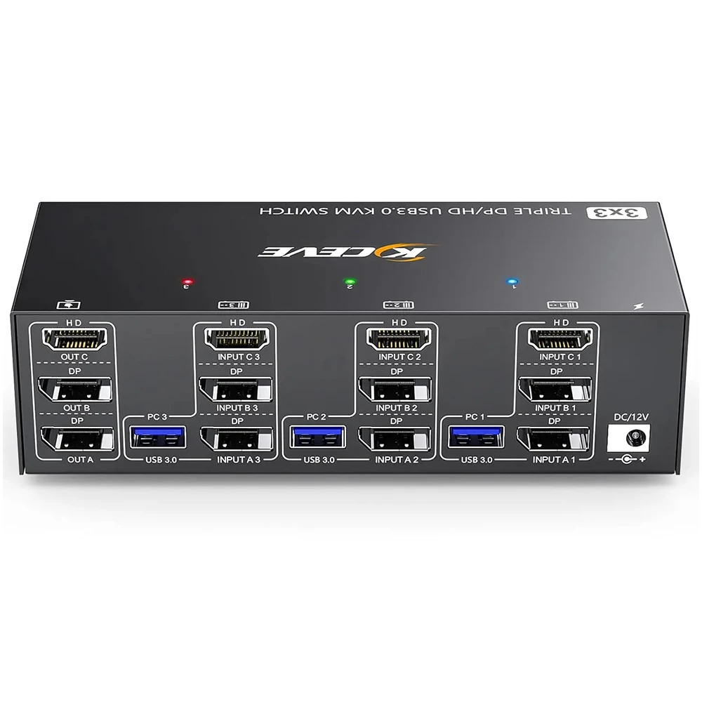 KVM-Switch-3-Monitors-3-Computers-HDMI-2-Displayport-KVM-Switch-Triple ...