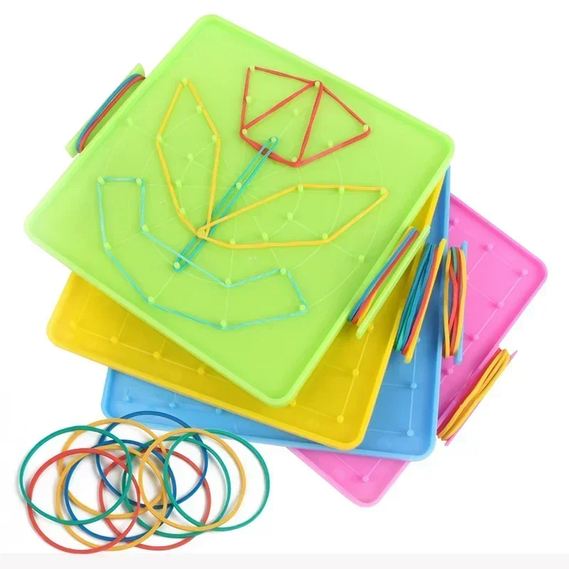 Montessori-Baby-Creative-Toy-Graphics-Rubber-Tie-Nail-Boards-Childhood ...