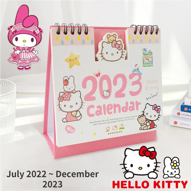 2023 Sanrio Hello Kitty Cartoon Desk Calendar Cute Anime Melody Dual ...