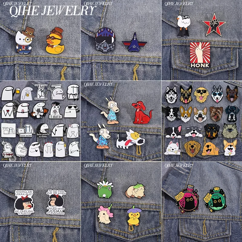 Set de 2-21 piezas de broches de esmalte de animales de anime de ...