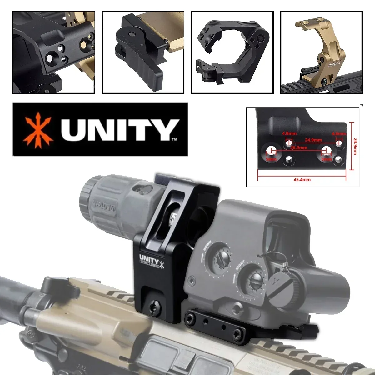 Tactical-UNITY-FAST-OMNI-FTC-Magnifier-Mount-Optic-Base-G30-G33-G43-G45 ...