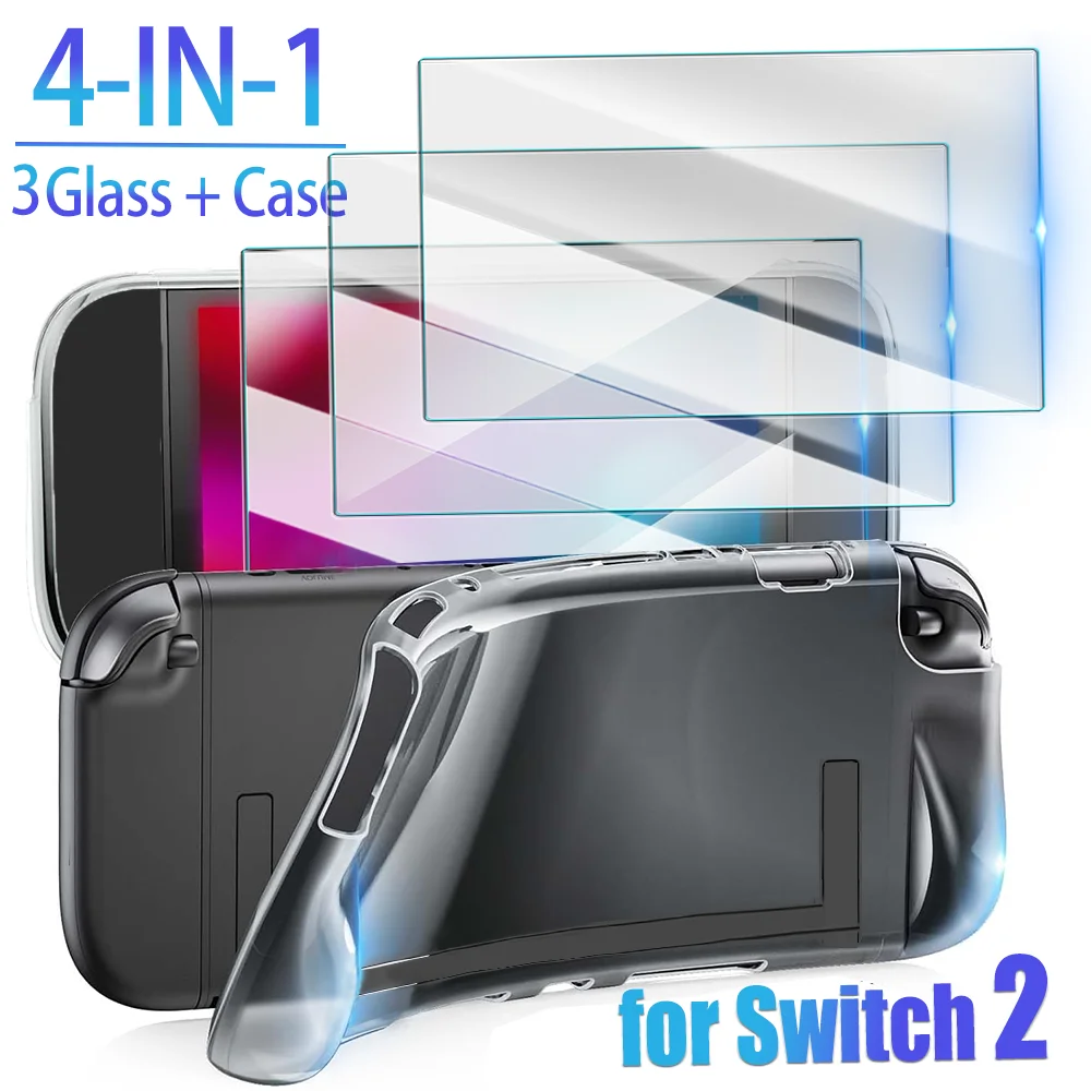 For Nintendo Switch 2 Protective Set Tempered Glass Screen Protectors ...