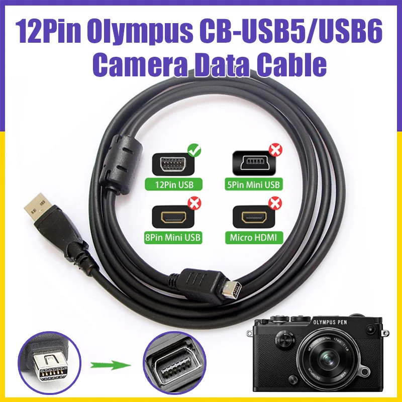 Fast-Ship-USB-to-12pin-Olympus-Data-Cable-Cord-Charging-Cable-Wire-for ...