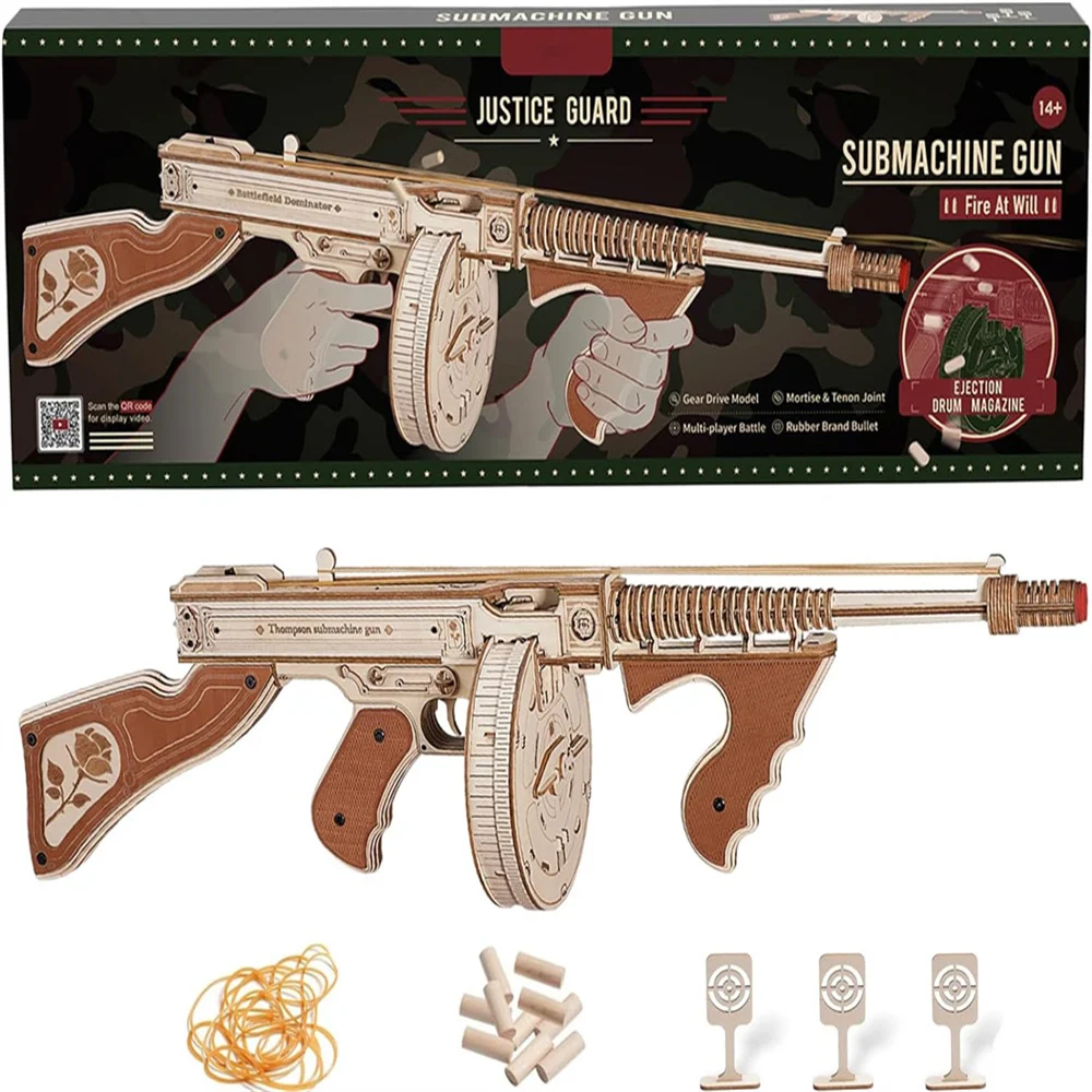 Robotime-3D-Wooden-Puzzle-Thompson-Submachine-Toy-Model-Building-Kits ...
