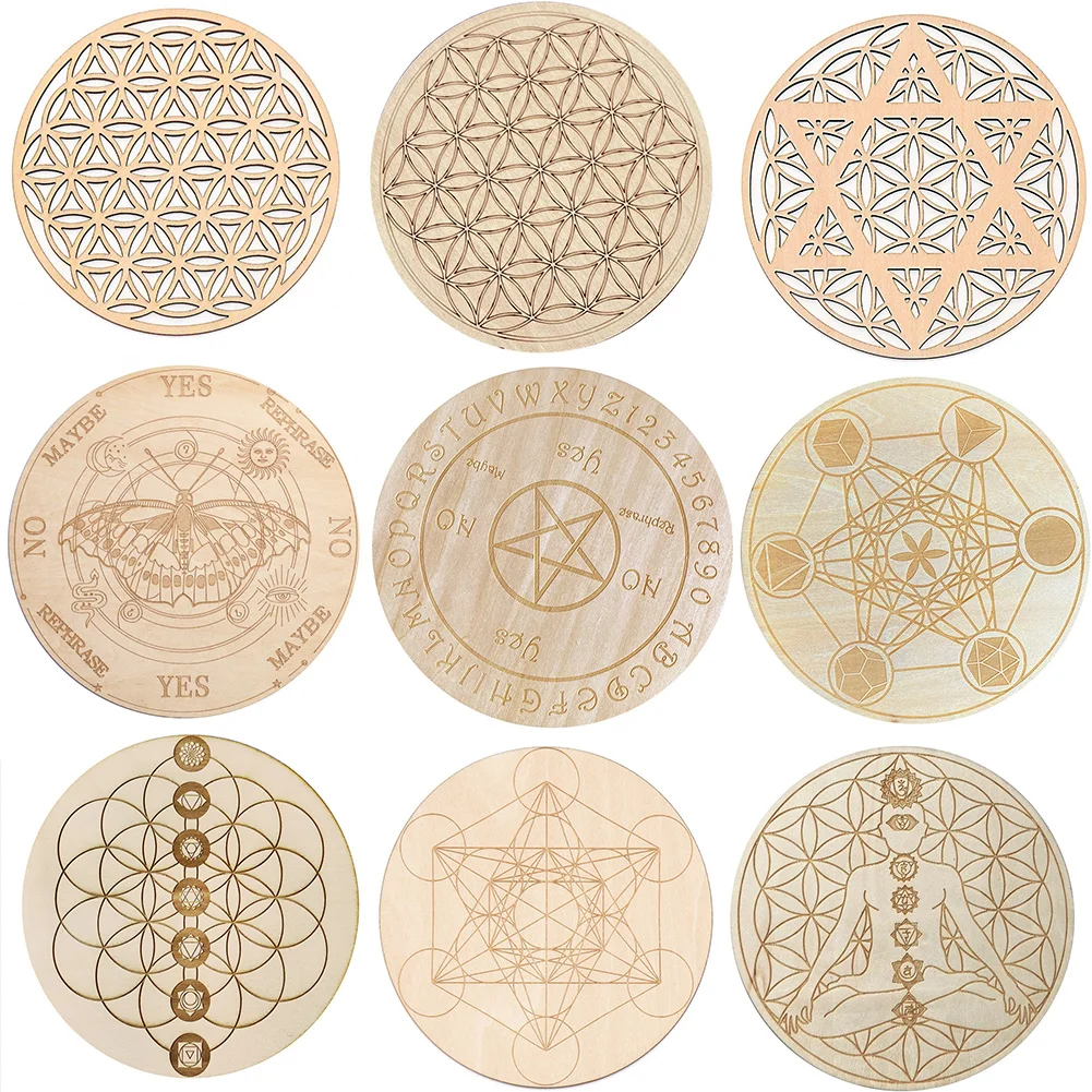 Wood Wall Flower of Life Shape Art Home Decor Laser Cut Non-slip ...