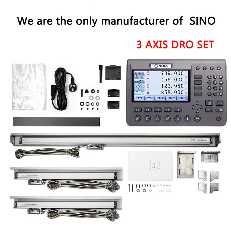 SINO 4 Axis LCD Digital Readout SDS200 DRO Display Kits 0.005mm Grating Linear Scale Encoder For ...