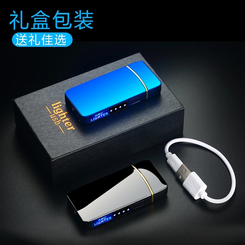 Hot-Electric-Windproof-Metal-Lighter-Double-Arc-Flameless-Plasma ...