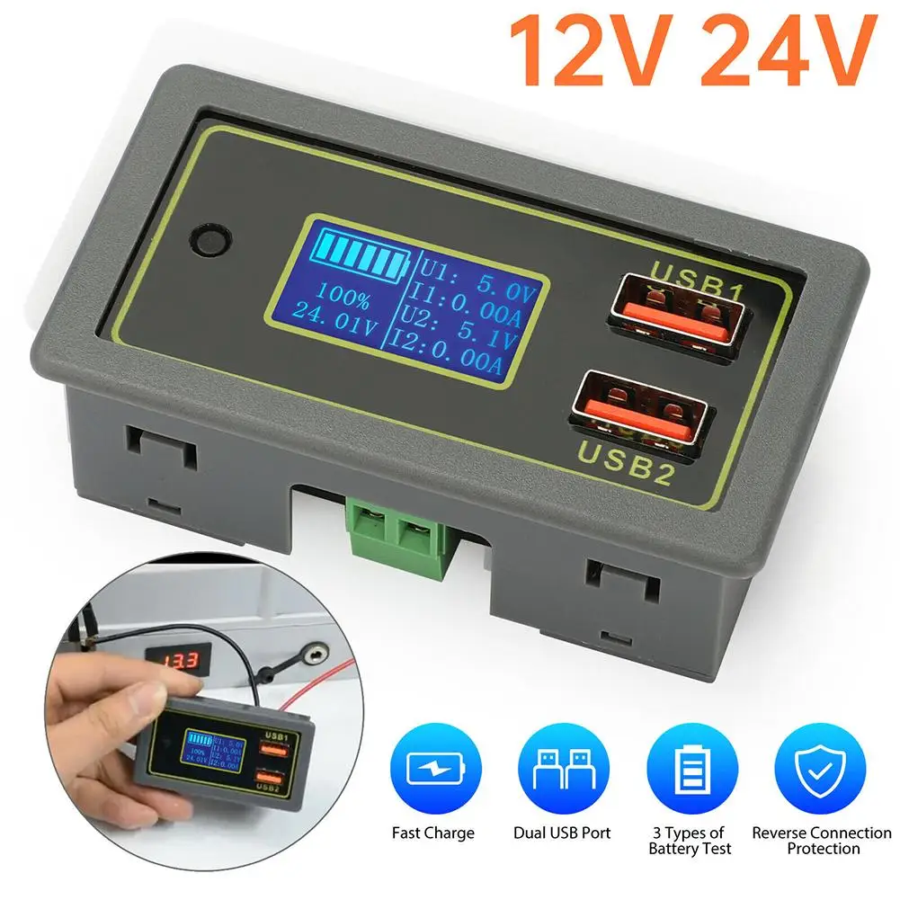 12v 24v Dual Usb Led Digital Display Car Automotive Voltmeter Battery ...