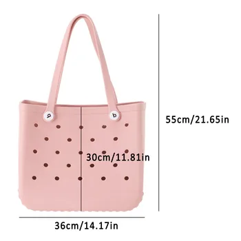 Extra Large Bogg Bag Summer EVA Beach Bag Basket Women Picnic Tote Bag Holes Waterproof Handbag ...
