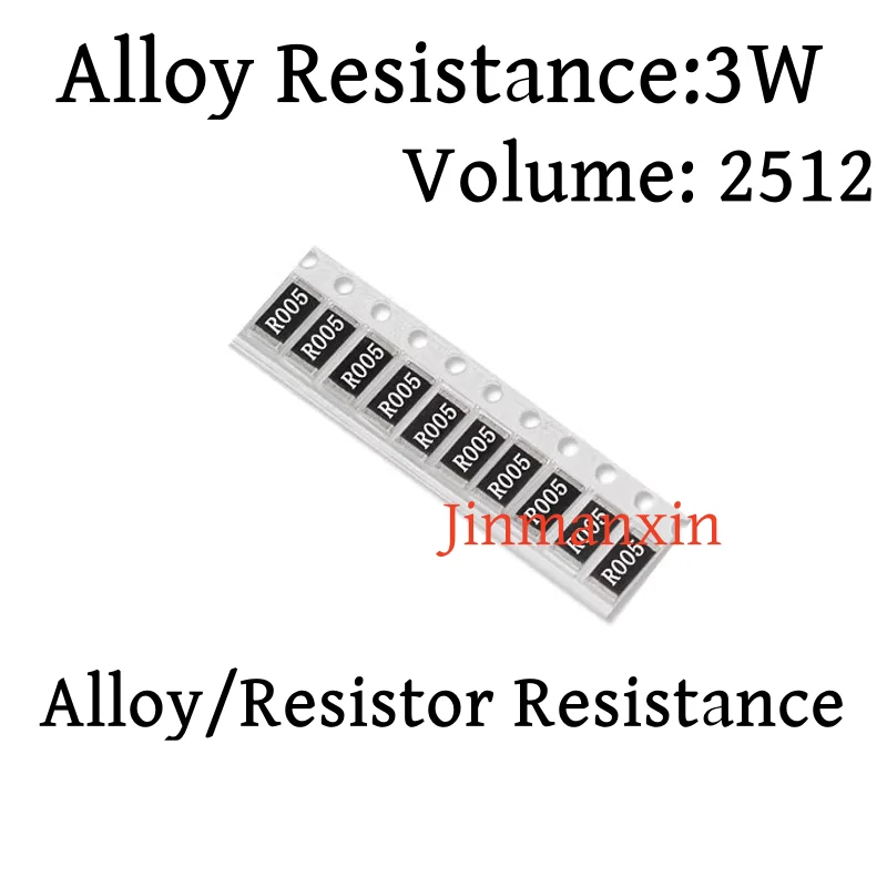 10PCS-2512-SMD-3W-1-Alloy-Resistor-Resistance-R040-R050-R060-R070-R100 ...