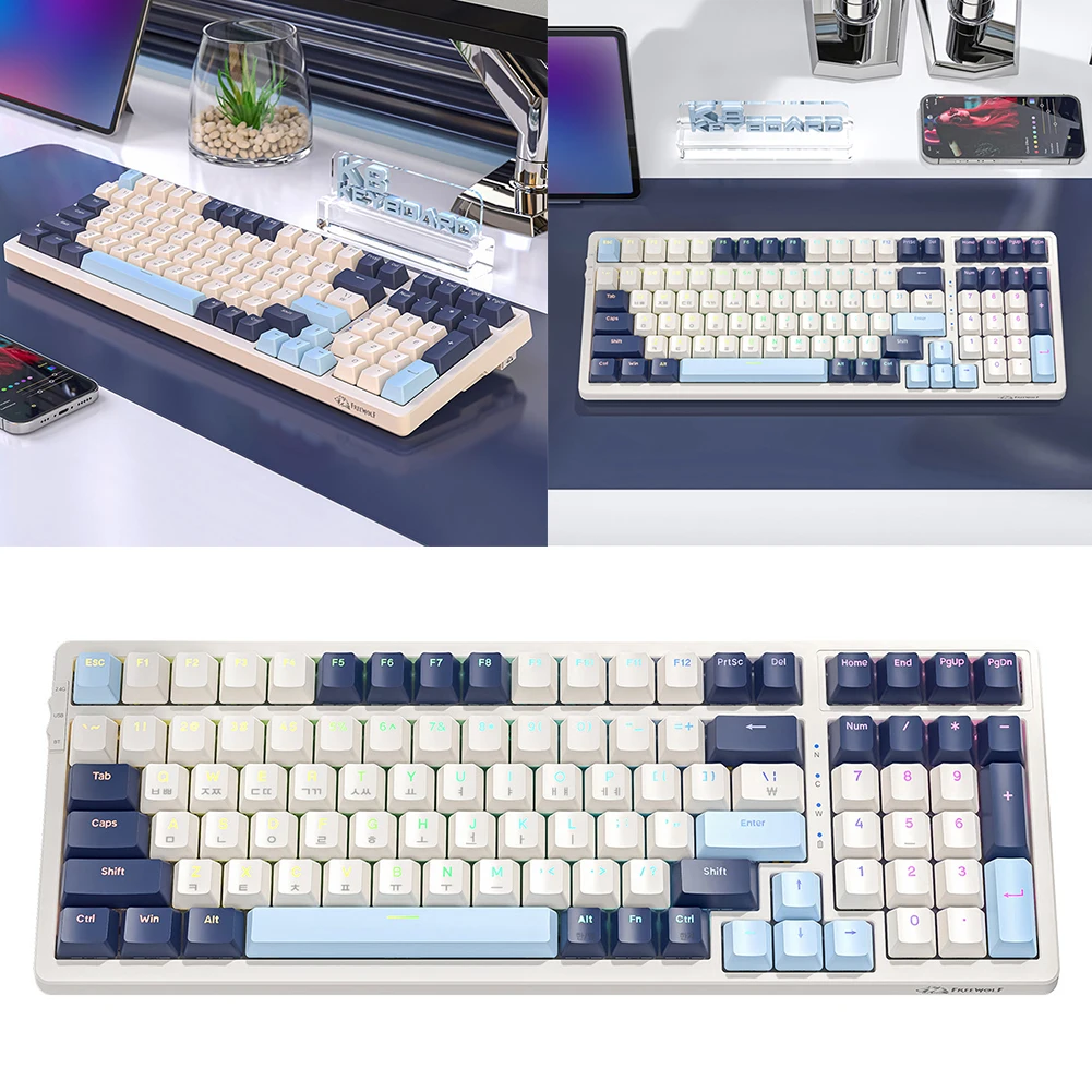 Wireless-Mechanical-Keyboard-Silent-Typing-Hot-Swappable-Keyboard-BT5-0 ...