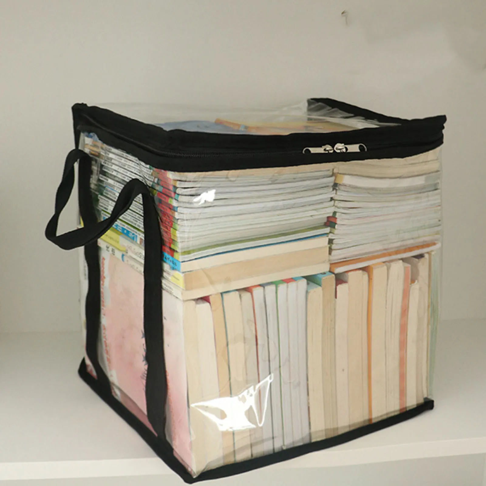 Clear-PVC-Book-Storage-Bag-Waterproof-Large-Capacity-Zipper-Case ...