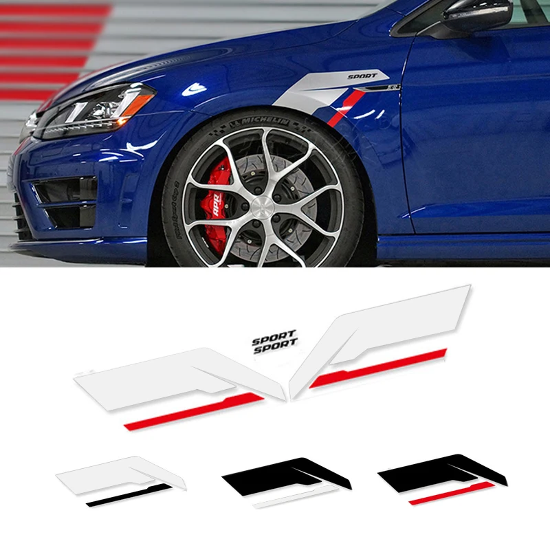 1pair Sport Racing Side Fender Decals Car Decoration Reflective ...