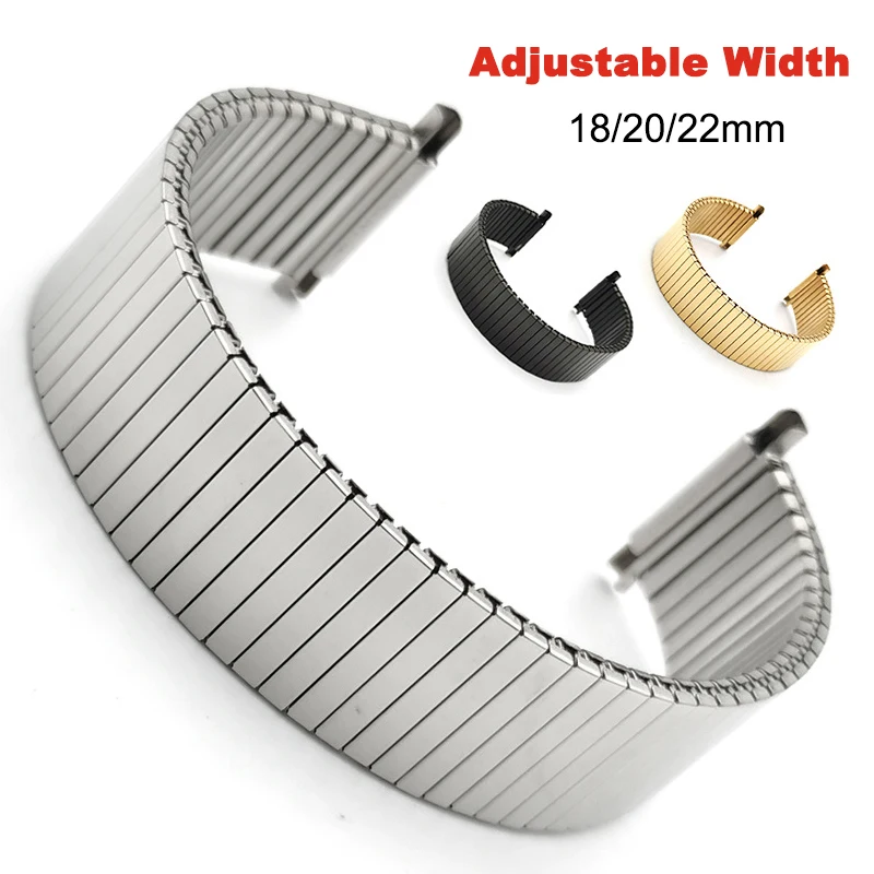 18-20-22mm-Stainless-Steel-Strap-Stretch-Expansion-Metal-Wrist-Band ...