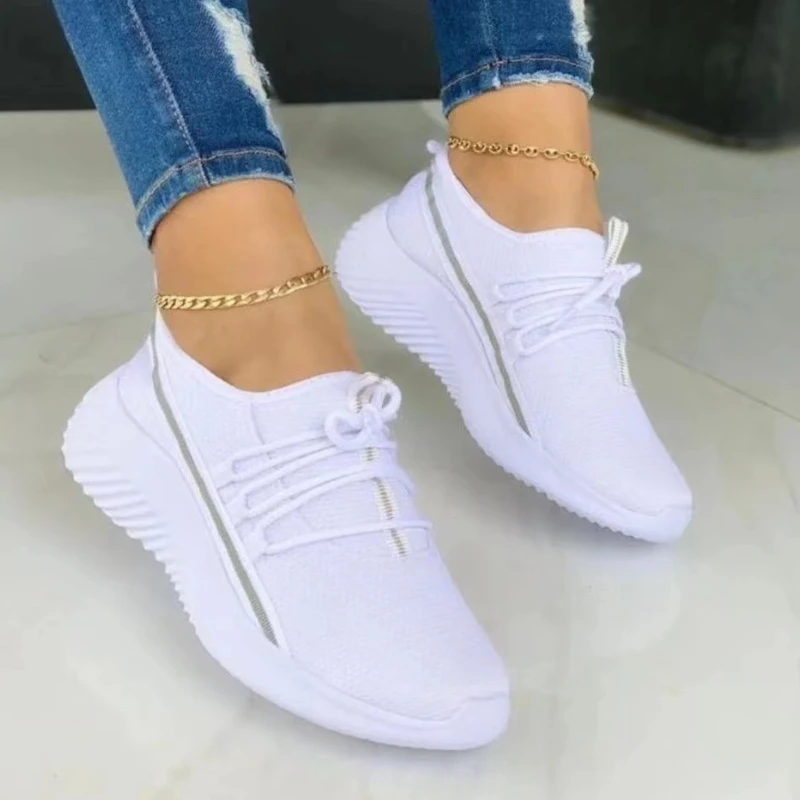 Women Plus Size Sneakers 2022 Autumn Lace Up Round Toe Comfortable ...