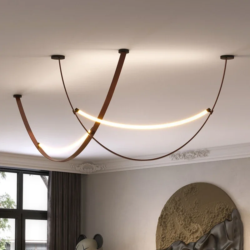 Nordic-Designer-Creativity-Belt-LED-Pendant-Lights-Villa-Dining-Room ...