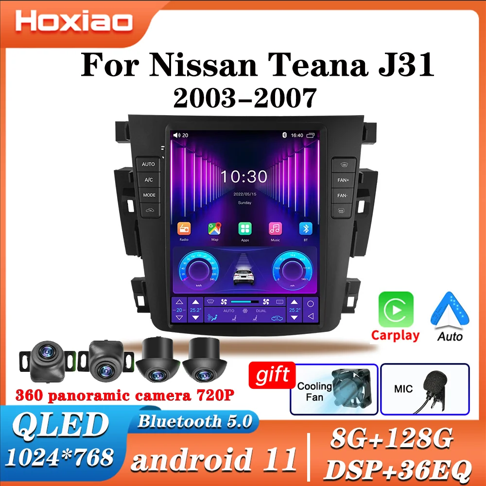 안드로이드 11 자동차 라디오 GPS, 닛산 티아나 J31 2003 2004 2005 2006 2007 230JK 230jm 애플 카플레이 안드로이드 자동 멀티미디어 Pla