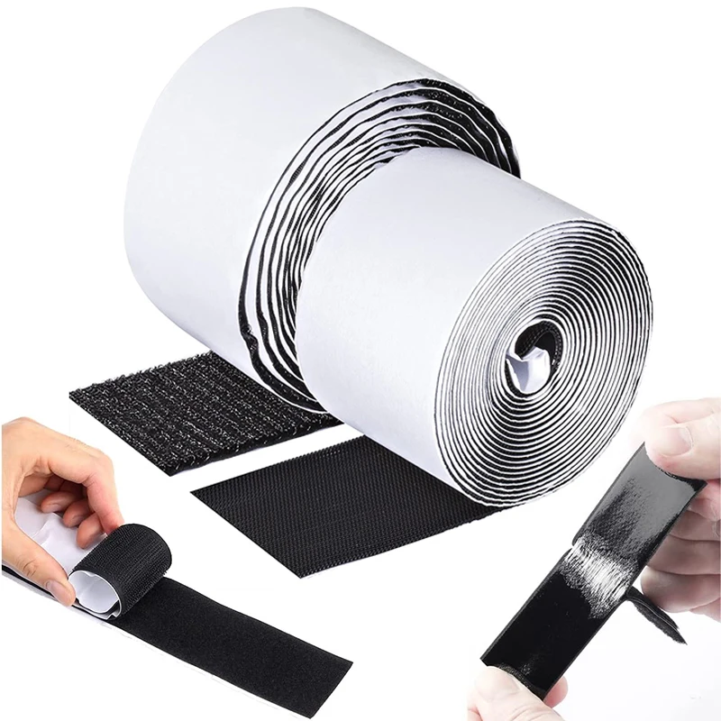 1M Magic Tape Hook and Loop Strong Self Adhesive Fastener Black White ...