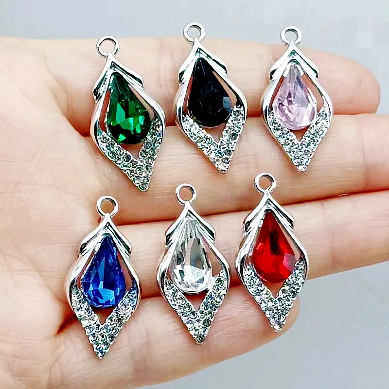 6pcs-30x15mm-Water-Drop-Crystal-Pendant-Rhinestone-Jewelry-For-DIY ...