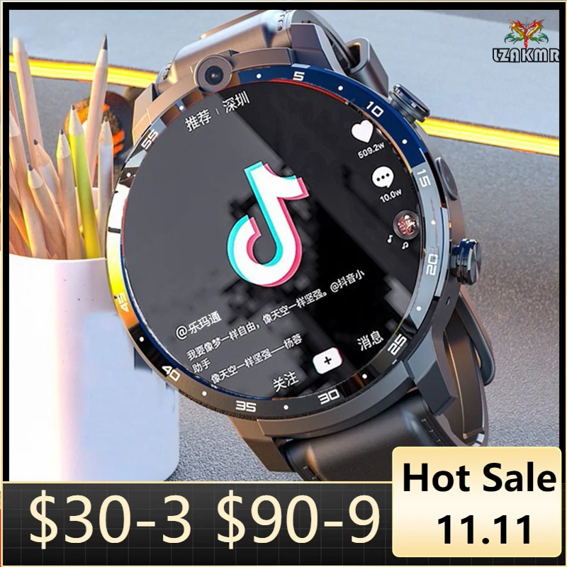 Lzkakmr 4g Z32 Round Screen Smart Watch Adult Wifi Game Large Screen Video Call 128g Men Ceramic ...
